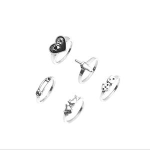 Jewelry | 5piece Gothic Girl Ring Set | Poshmark